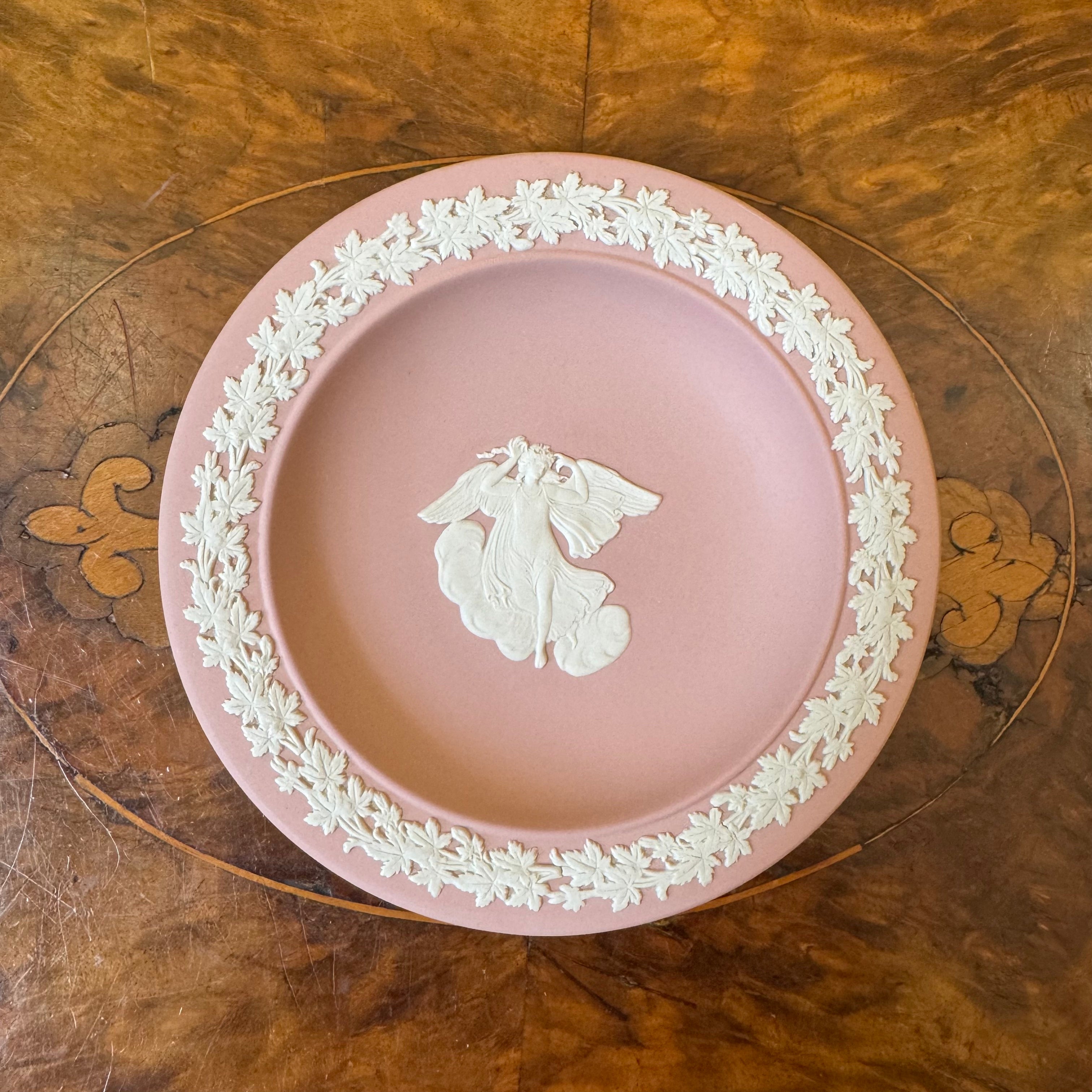 Wedgwood Pink Jasperware Angel Embossed Small Dish Plate – Antiques Yeah