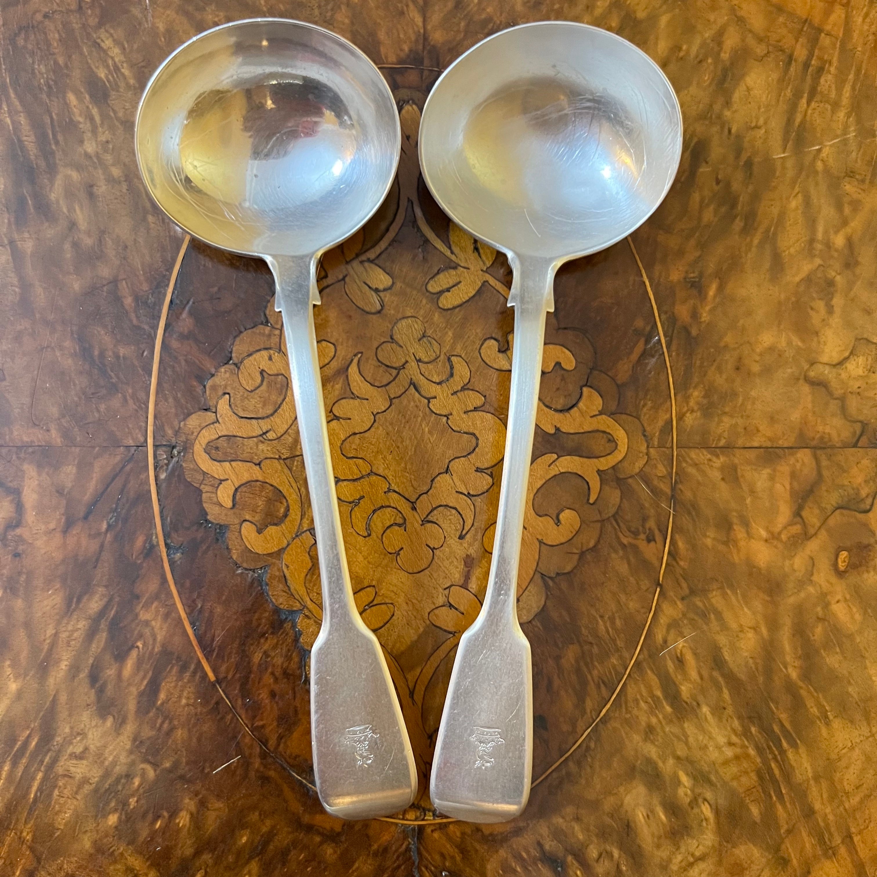 Antique Birmingham Sterling Silver Small Ladles Pair – Antiques Yeah